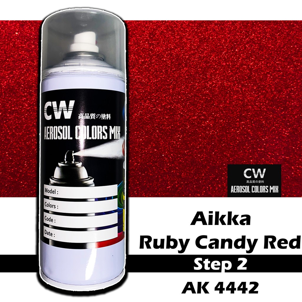 [ Ruby Candy Red ] Aikka 2K Paint 4442 CW DIY Spray Dark Candy Merah ...