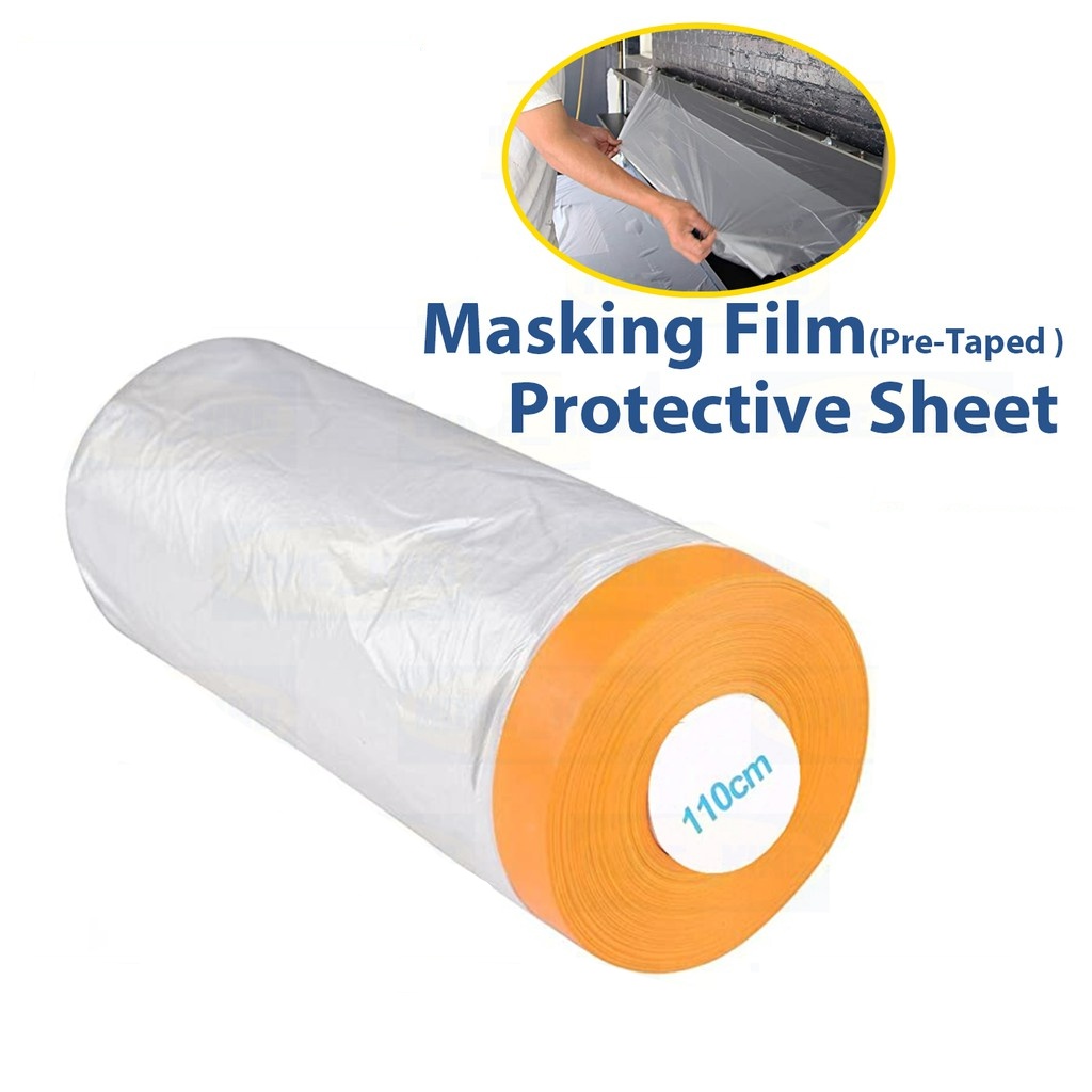 Multipurpose Masking Film with Tape Painting Protection Covering ...