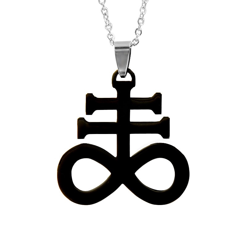 Church Satan Cross Necklace Pendant Men Jewelry Black Gothic Pagan ...
