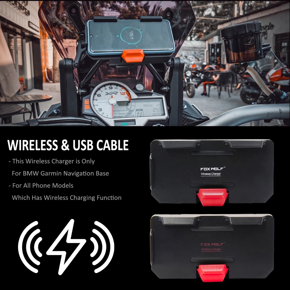 NEW Motorcycle GPS Phone Holder Wireless Fast Charging Navigation ...