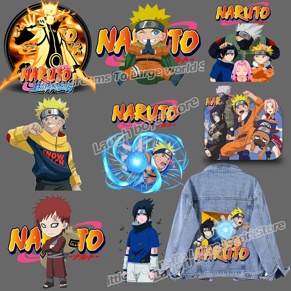 Naruto Ironing Sticker Clothes Vinyl Heat Transfer Patches DIY T-Shirts ...