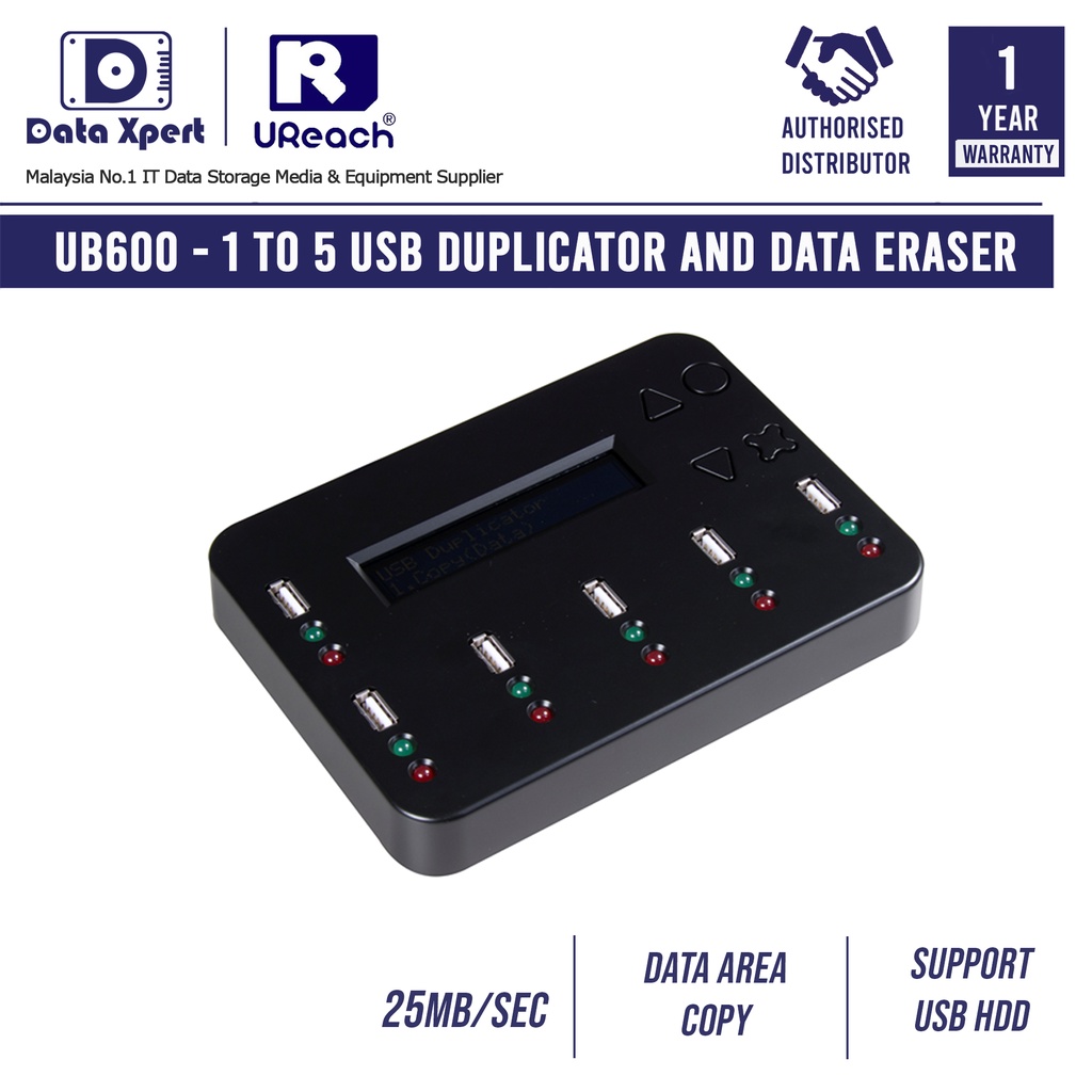 U-Reach UB600 1 to 5 USB Flash Drive Duplicator & Data Eraser | Shopee ...