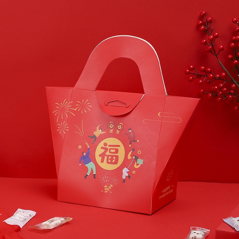 CNY '福' 2 ways Red Carrier Gift Box | Shopee Malaysia
