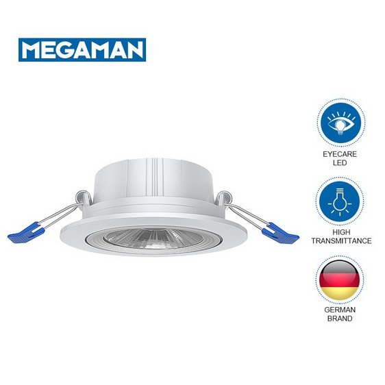 Megaman LED Eyeball Downlight Panel Slim Ceiling Energy Saving Home (7W ...