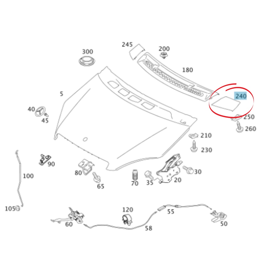 Original Mercedes Benz Bonnet Rear Side Air Grille L/H W169 1698300175 ...