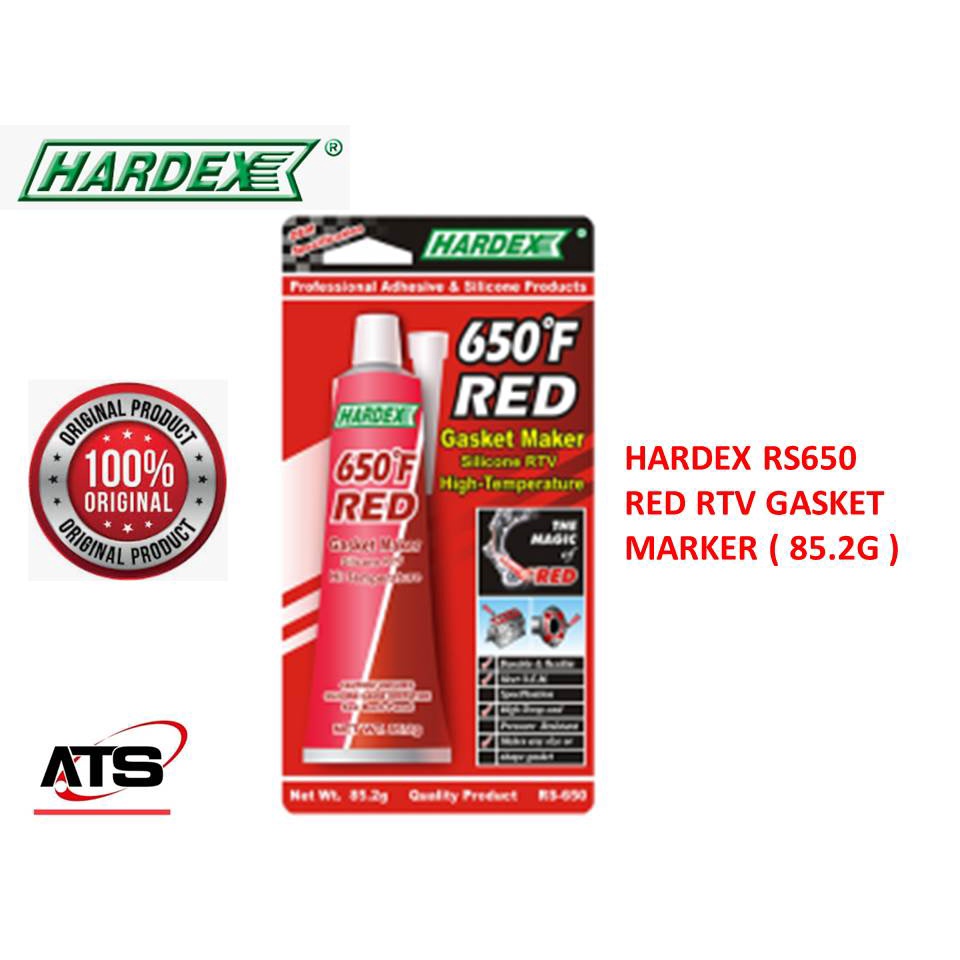 HARDEX RS650 650'F RED GASKET MAKER SILICONE GUM RTV 85.2G | Shopee ...