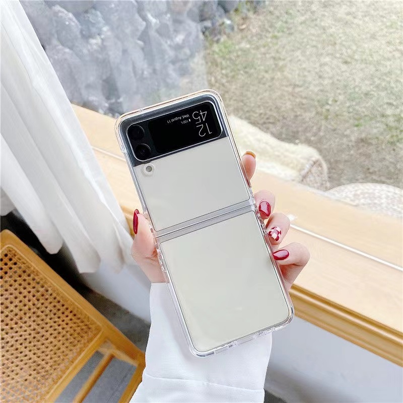 CLEAR HARD CASE W BOX AND LOGO FOLD 2 FOLD 3 ZFLIP 3 4 FLIP 3 ON HAND ...