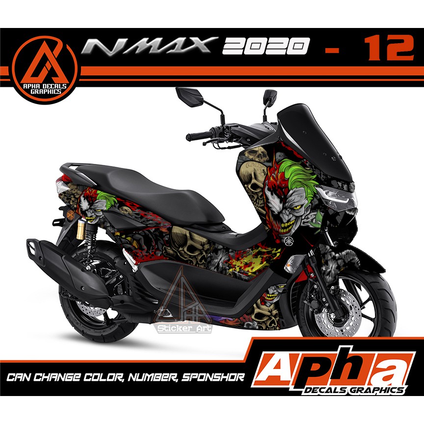 Sticker Motorcycle DECAL PRINT CUSTOM YAMAHA NMAX 155 NEW NEW JOKER ...