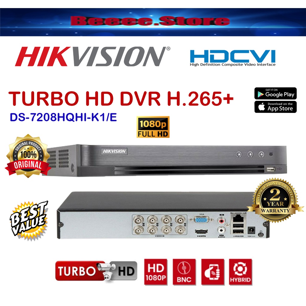 HIKVISION CCTV DVR 8 Channel Digital Video Recorder / Decorder Turbo HD ...