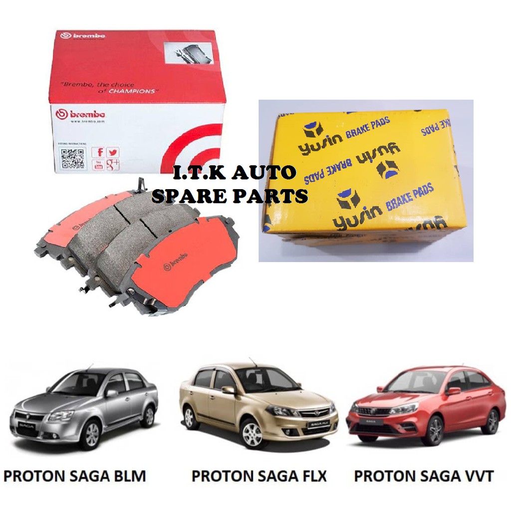 ORIGINAL BREMBO / YUSIN FRONT BRAKE PAD FOR PROTON SAGA BLM/FLX/VVT ...