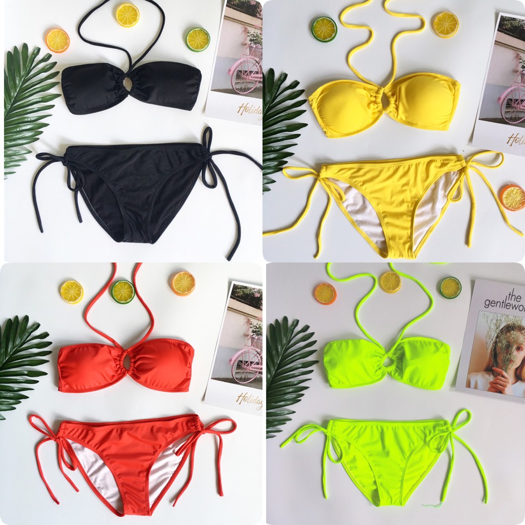 Bikini with eyelets (4 colors) | Shopee Malaysia