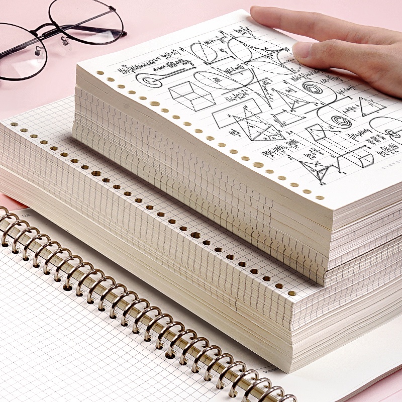 Licao B5/A5 Loose Leaf Refill Paper, 60 Sheets 120 Pages Blank/Lined ...