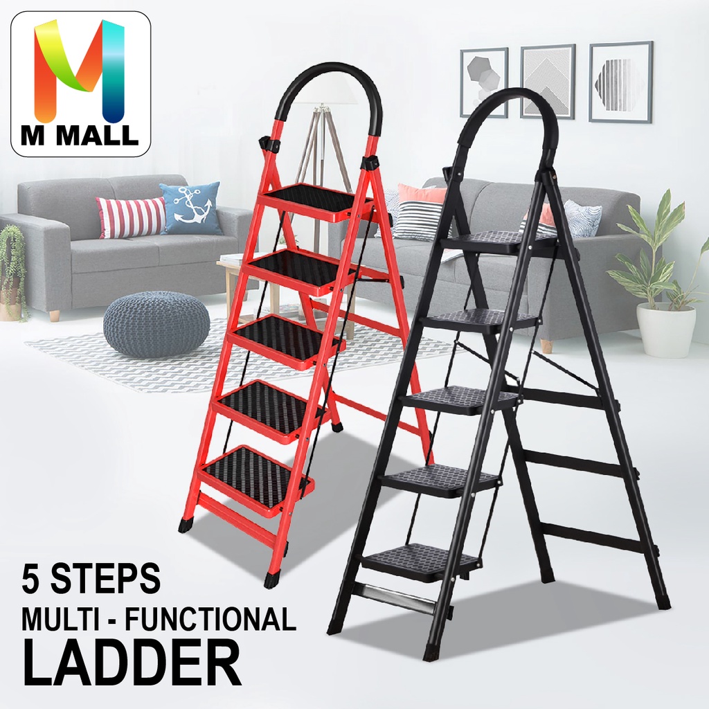 M Mall 6005 5 WIDE STEPS FOLDING LADDER 3L0053 (Color can not choose ...