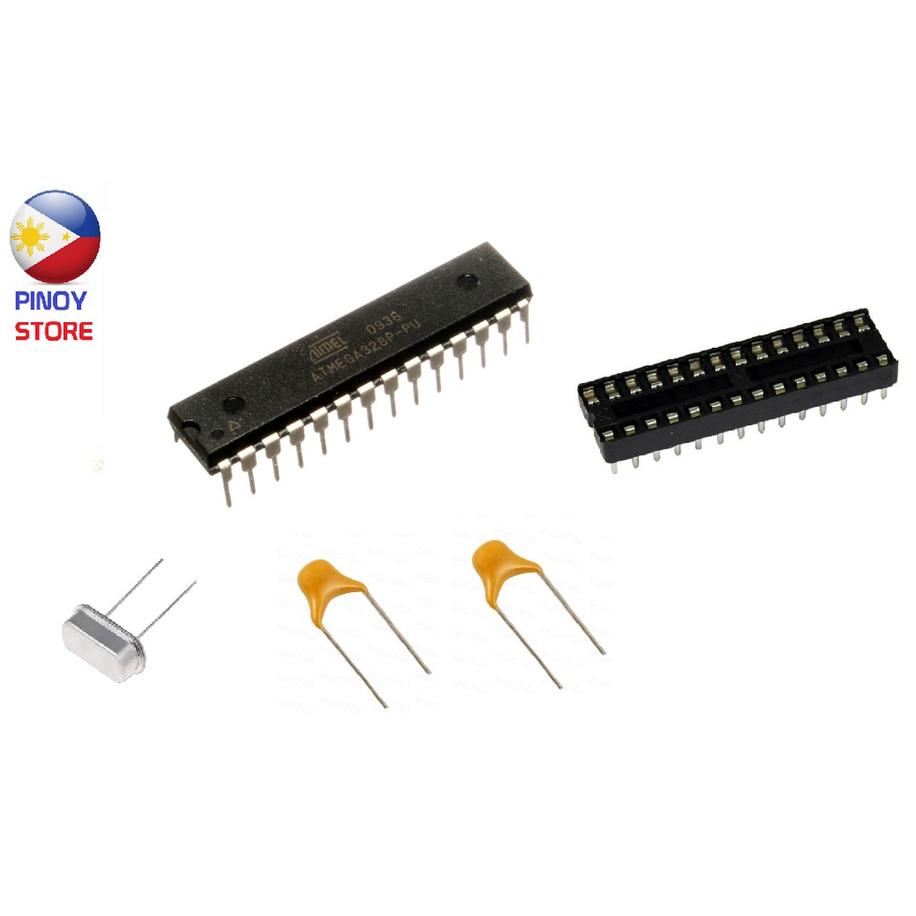 ATmega328P Bootloaded 16MHz crystal 2pcs 22pf capacitor socket ATmega328P-PU AVR arduino ...