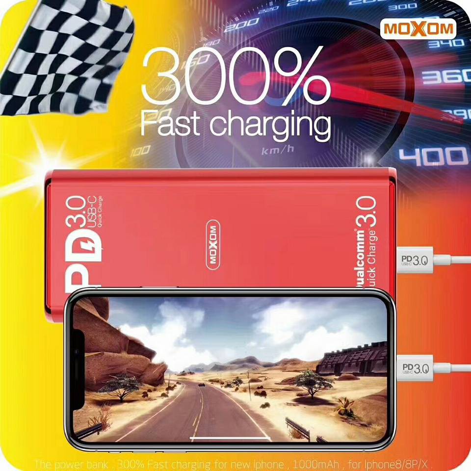 MOXOM POWER BANK (10000MAH)-FAST CHARGING | Shopee Malaysia