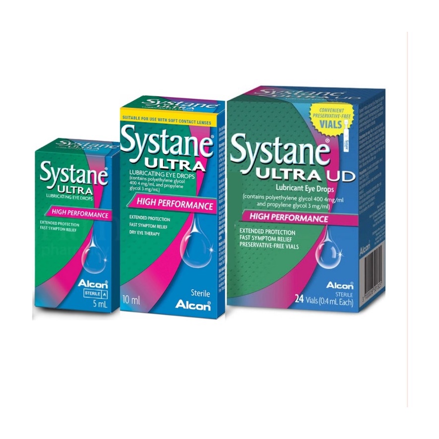Alcon Systane Ultra Lubricant Eyedrops 5ML/10ML/UDV 24 VIALS 0.5ML EACH ...
