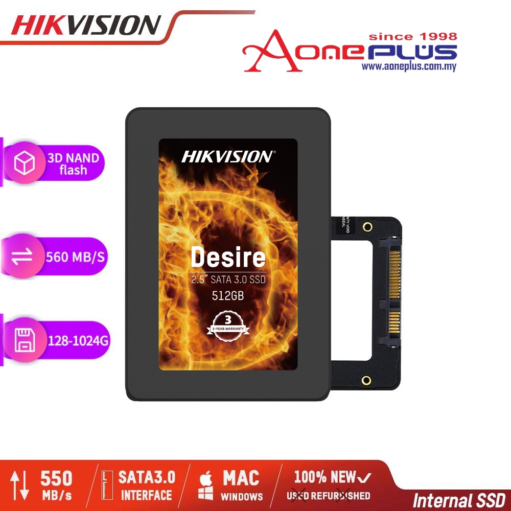 (AONE PLUS SS2) HikVision 512GB-1TB Desire Internal SSD Solid State 560 ...