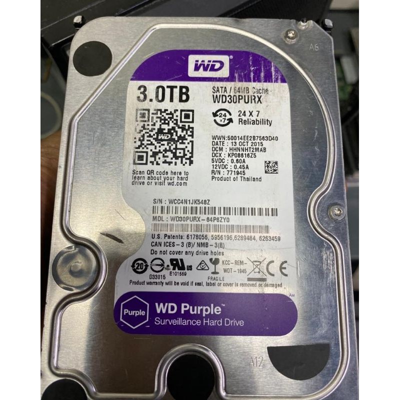 WD30PURX-64P6ZY0 - Western Digital Purple 3TB 5400RPM SATA 6Gb/s 64MB ...
