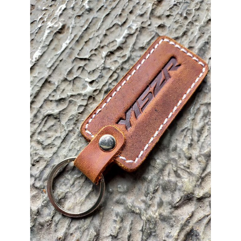 GANTUNGAN Motorcycle keychain keychain yamaha Y15zr Genuine Cow Leather ...