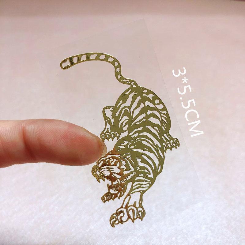 Gold Metal 3D Embossed Sticker Diary Book Sticker Handphone DIY Epoxy ...