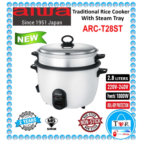Aiwa Traditional Rice Cooker With Steam Tray (2.8L) ARC-T28ST/ Khind 2 ...