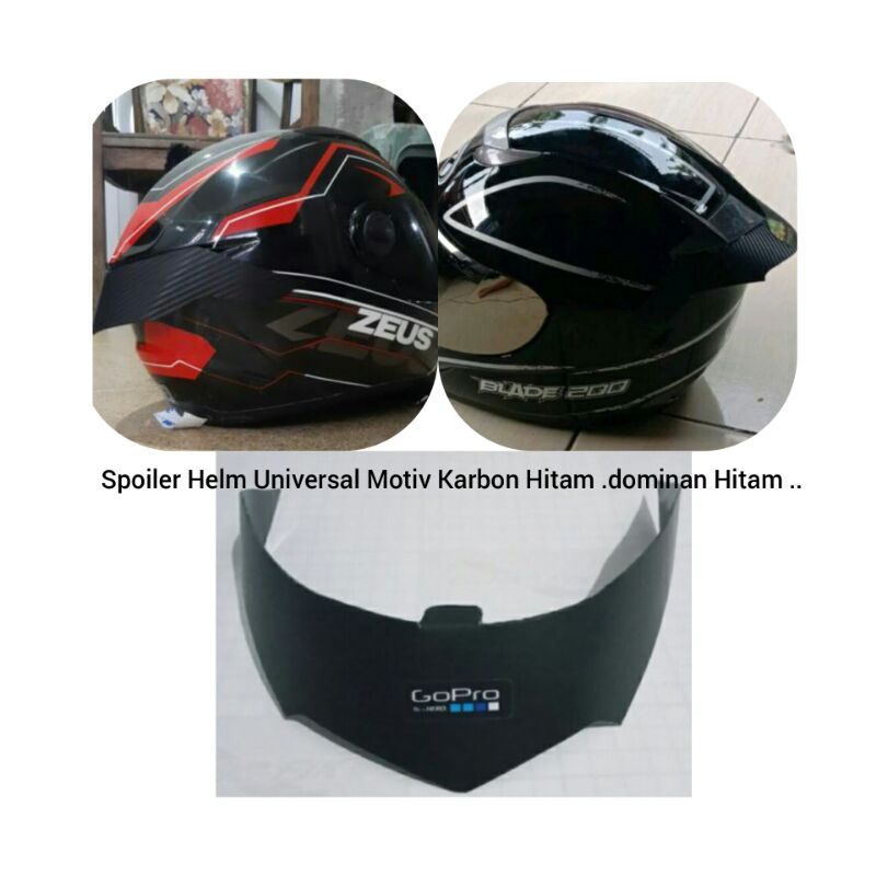 HITAM Universal Black Carbon Helmet Spoiler (Ink dynamic,honda,yamaha ...
