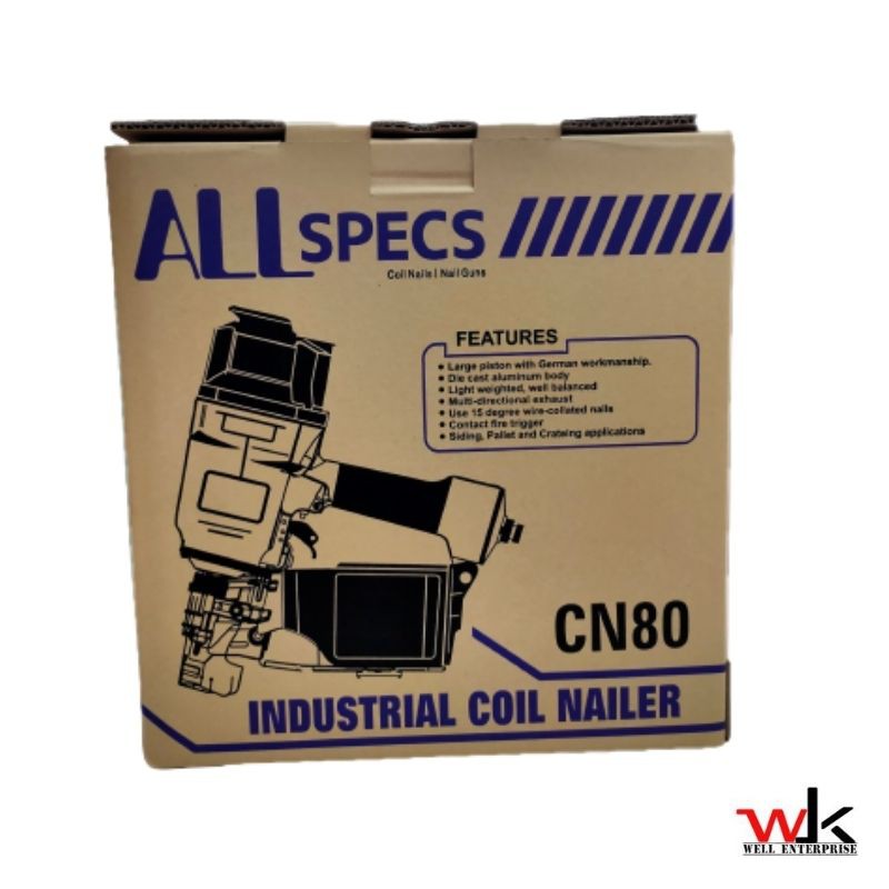 ALLSPECS CN55 CN70 CN80 CN100 AIR COIL NAILER GUN PNEUMATIC TOOLS READY ...