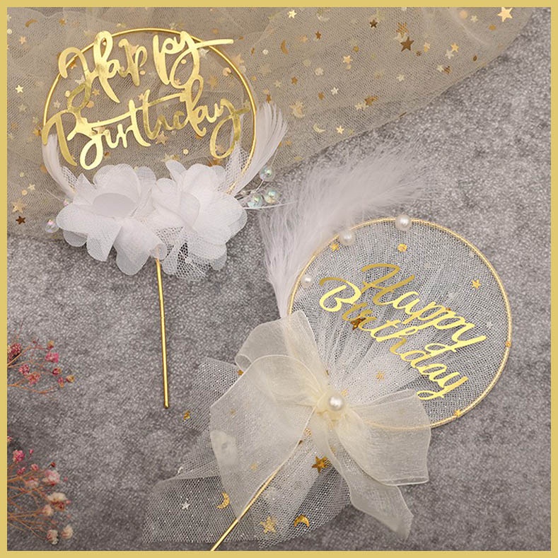 INS Style Feather Net Cake Decoration Anniversary Cake Decoration Cake ...