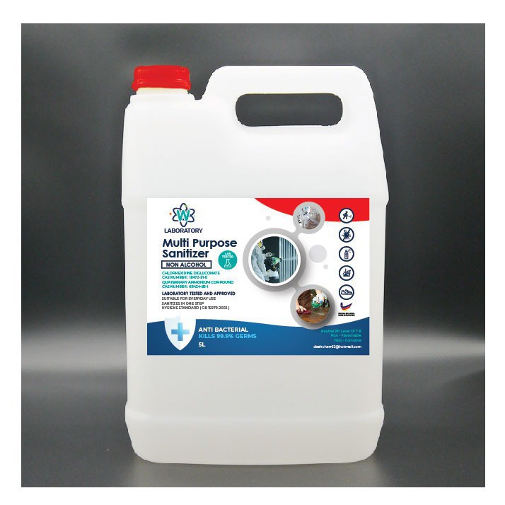 LABORATORY MULTI PURPOSE SANITIZER NON ALCOHOL (LIQUID) 5L | Shopee ...