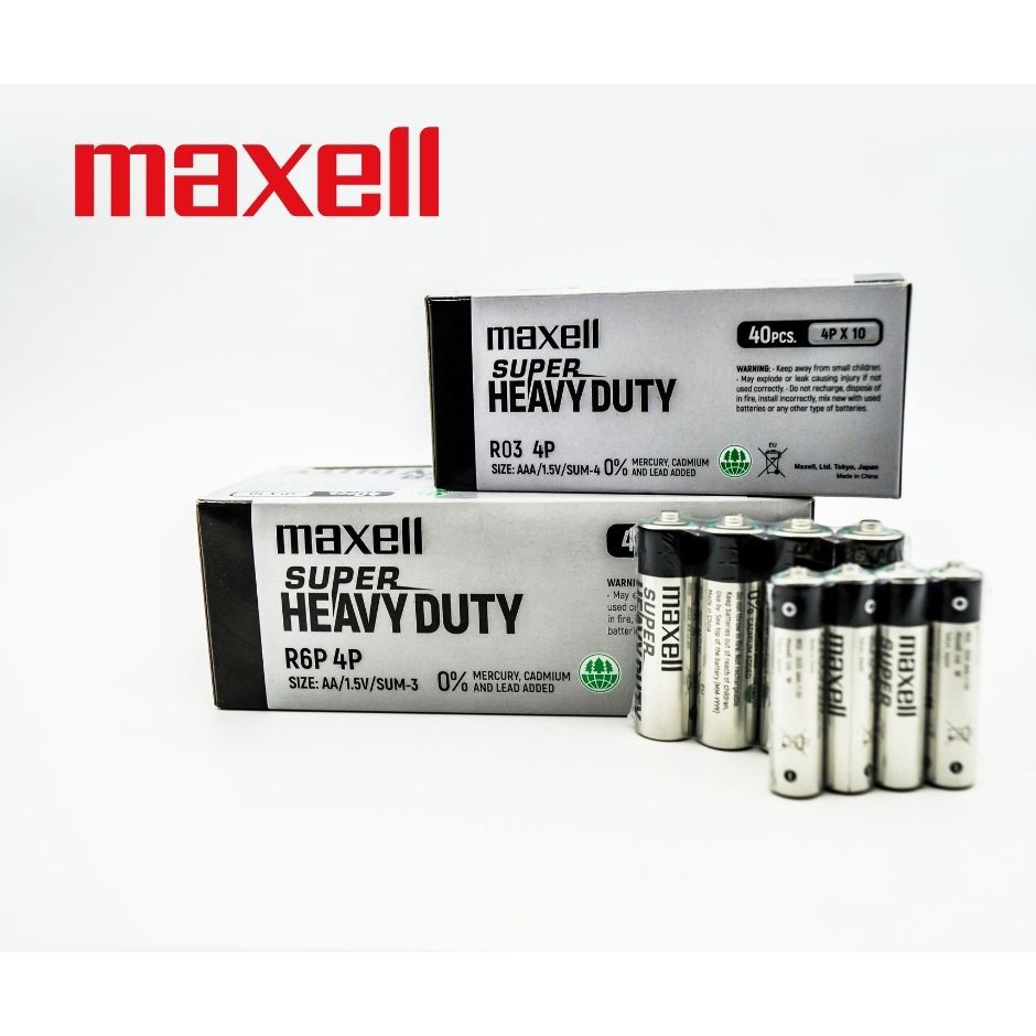 Maxell Super Heavy Duty AA & AAA Battery [1Box - 40Pcs] - 100% Genuine ...