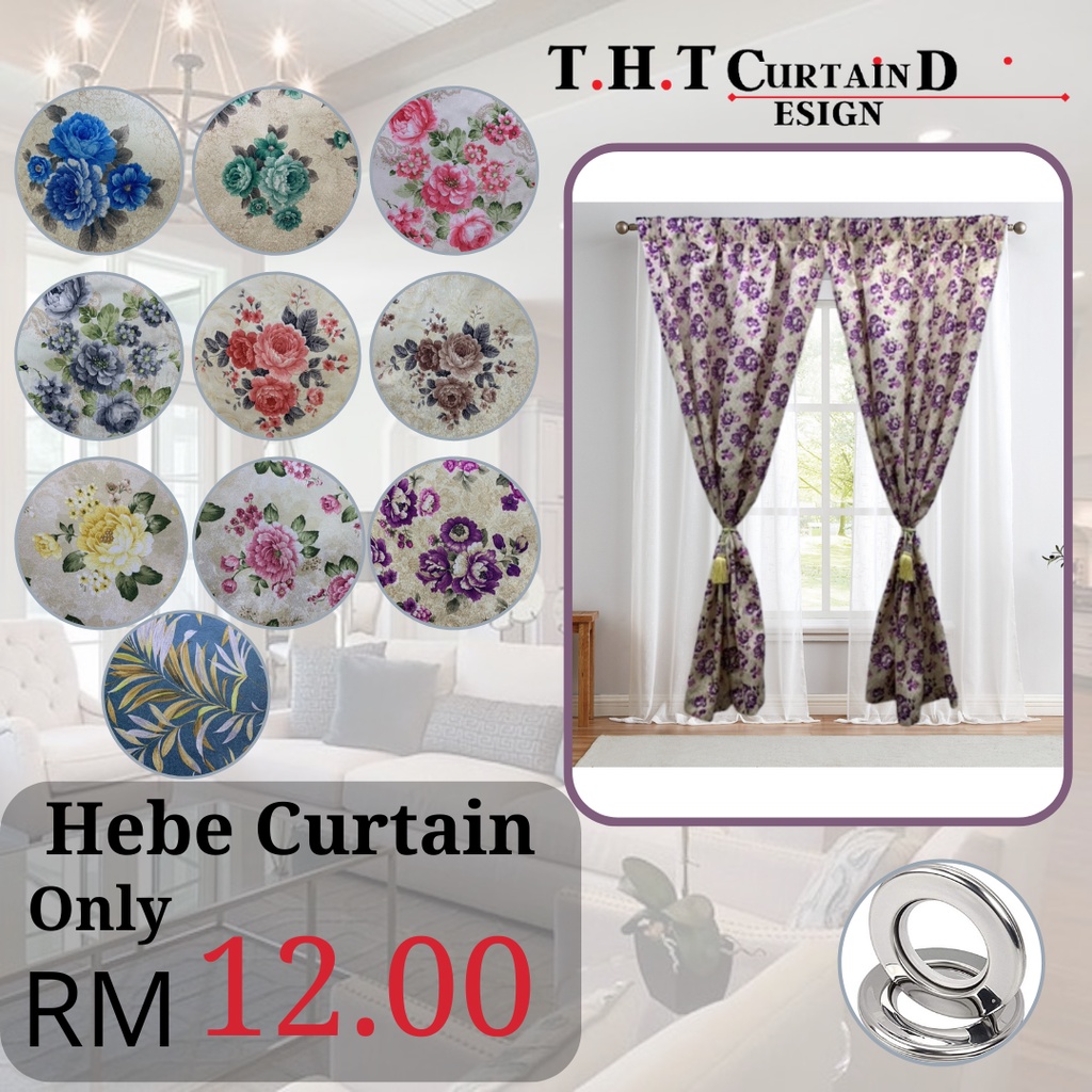 New Arrival Hebe Curtain Langsir Bercorak untuk Rumah / Siap Jahit ...