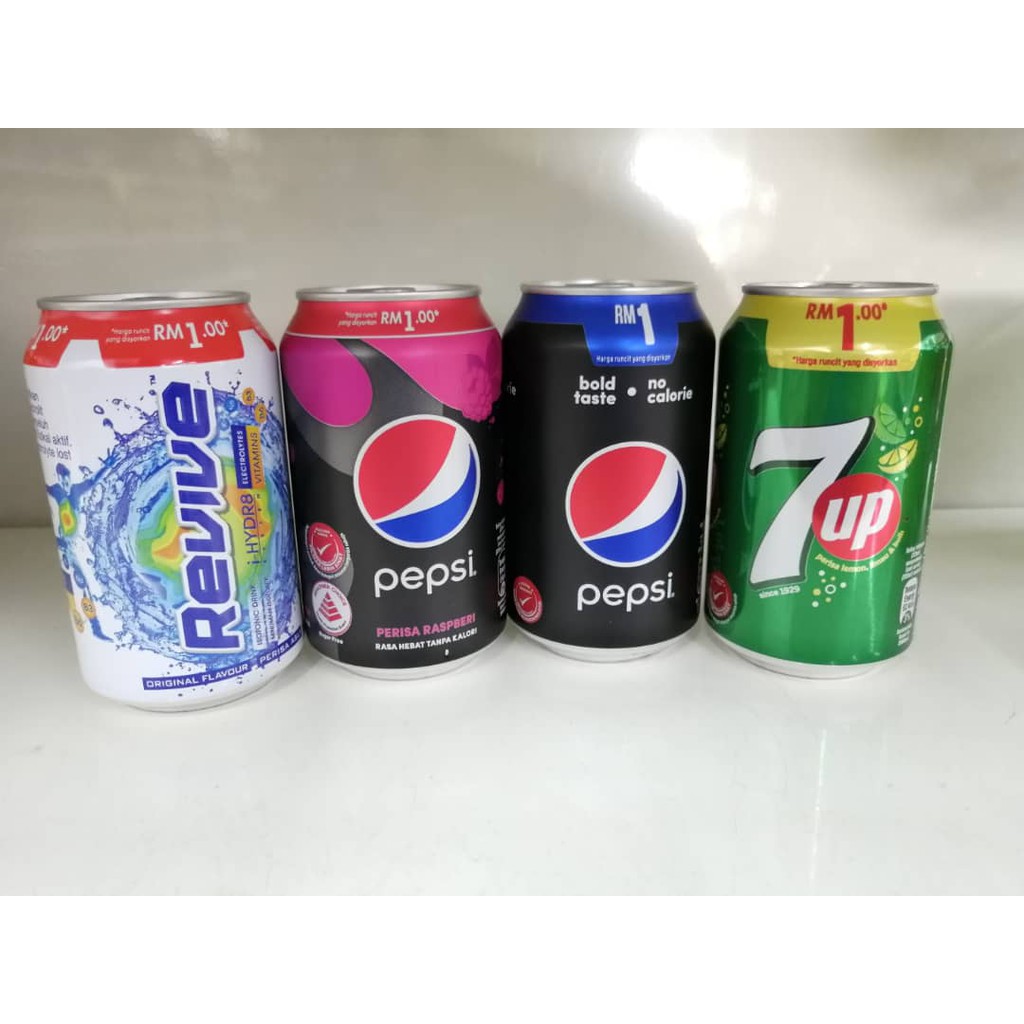 REVIVE 7UP PEPSI & MIRINDA ASSOR CARBONATE DRINK 325ML/TIN | Shopee ...