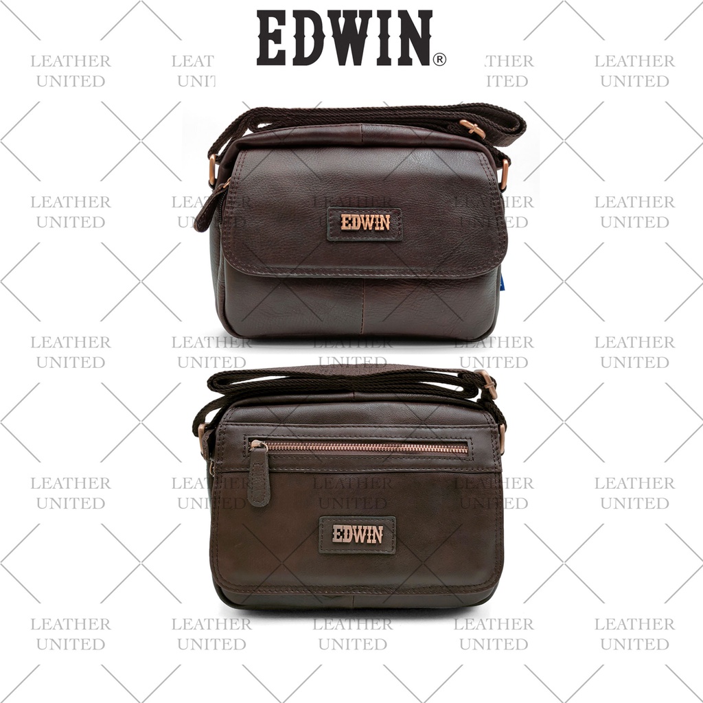Edwin Genuine Top Grain Leather Crossbody & Messenger Vertical Sling ...