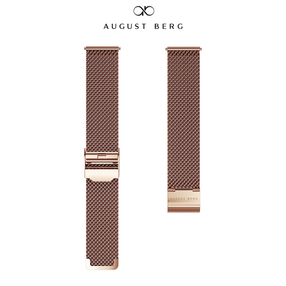 August Berg Rose Gold Mesh Watch Strap | Shopee Malaysia