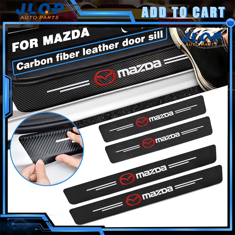 4pcs Car Door side step Sticker Threshold Strip Protection Carbon ...