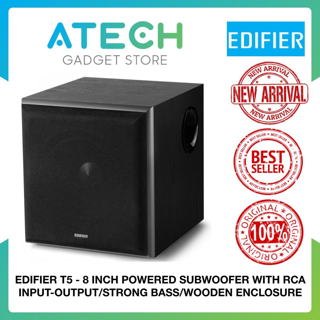 EDIFIER T5 - 8 INCH POWERED SUBWOOFER WITH RCA INPUT-OUTPUT | STRONG ...