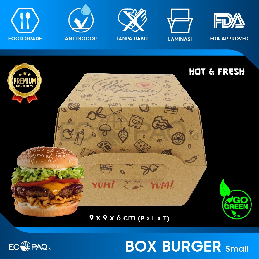 Burger Box - Burger Box - Burger Box - HOT & FRESH (50Pcs) | Shopee ...
