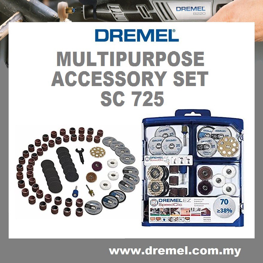 DREMEL SC 725 EZ SpeedClic Multi Purpose Tool Accessory Kit Shopee Malaysia