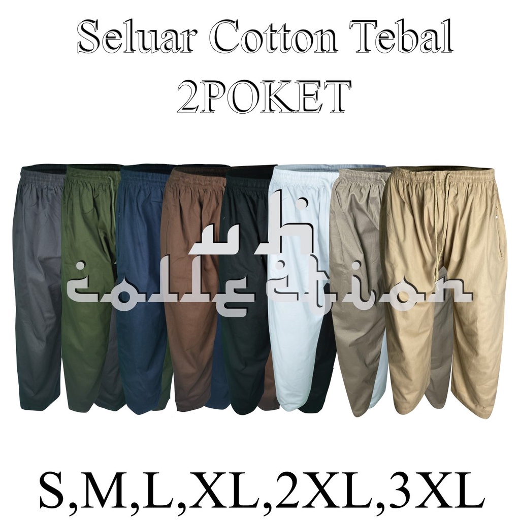 Seluar Cotton Kurta/Jubah Lelaki TEBAL (2 POKET) M-L-XL-2XL-3XL-4XL ...