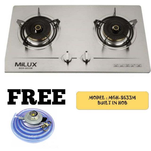 MILUX GAS STOVE BUILT-IN HOB MODEL : MGH633 STAINLESS STEEL PREMIUM ...