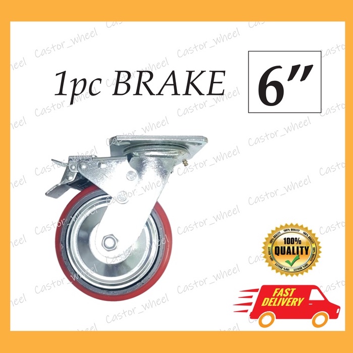 6'' (150mm) EXTRA HEAVY DUTY KOREAN PU ON CAST IRON CENTRE SWIVEL/RIGID ...