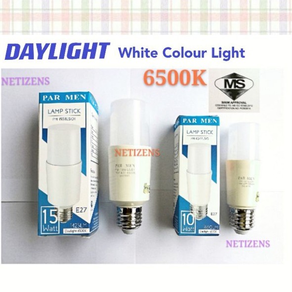 [SIRIM]LED Lamp Stick PAR MEN LED Light Bulb 6500K Daylight (White Colour) E27 10W 15W Lampu ...