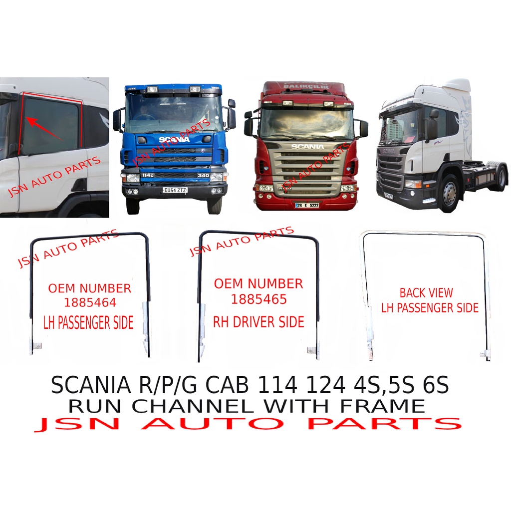 RUN CHANNEL WITH FRAME SCANIA R/P/G CAB 4S,5S,6S 1885465 1885464 ...