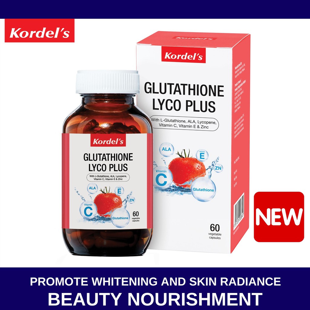 Kordel's Glutathione Lyco Plus Whitening & Radiance, Reduce Hyperpigmentation with Glutathione ...