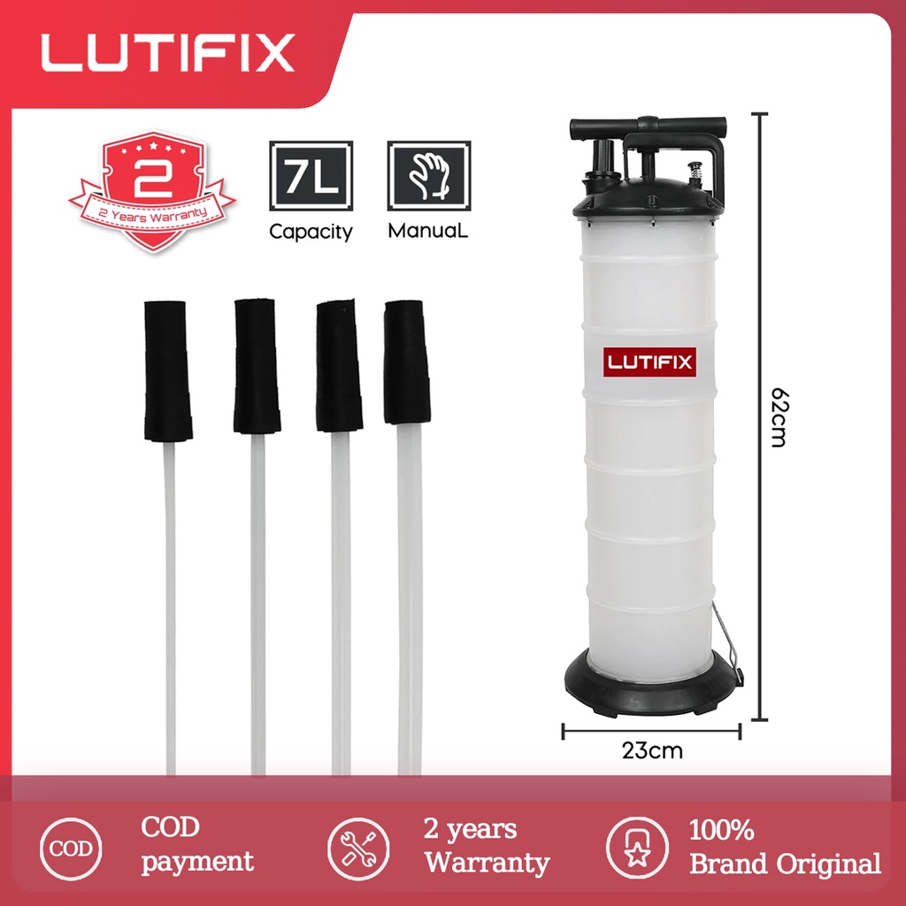LUTIFIX 7L Manual Vacuum Oil Fluid Extractor Pump for Car Oil Change Vacuum Oil Pump ...