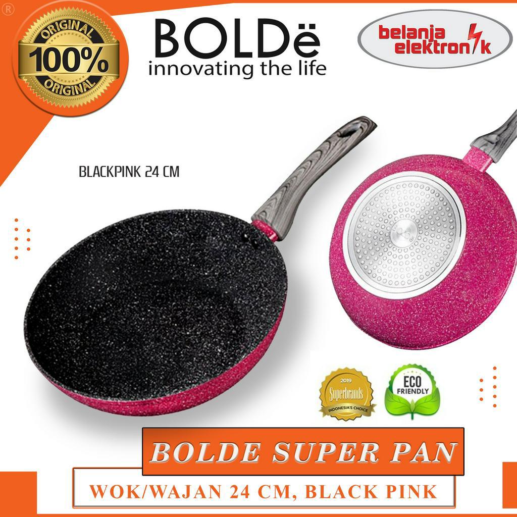 FRYPAN GRANITE BOLDE FRYING WOK SUPER PAN WOK 24 CM BLACKPINK INDUCTION ...