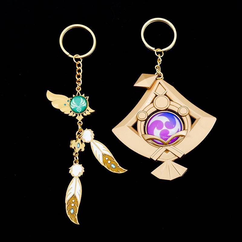 Jason Genshin Impact Mondstadt and Yae Miko Metal Keychain Luminous Key ...