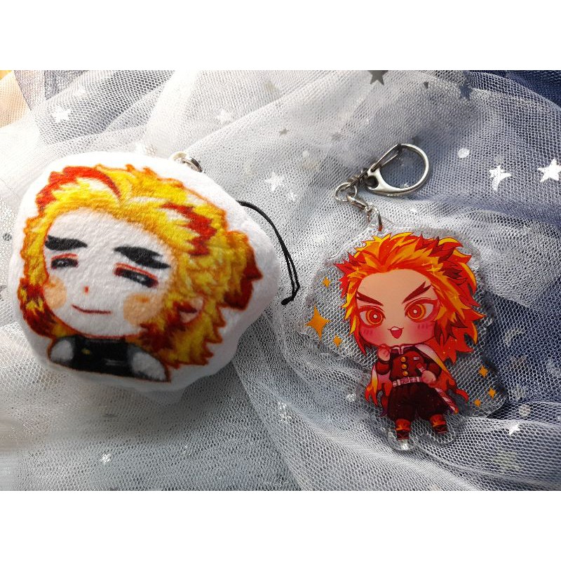Rengoku Kyojurou Kimetsu no Yaiba KNY mica keychain cotton keychain ...