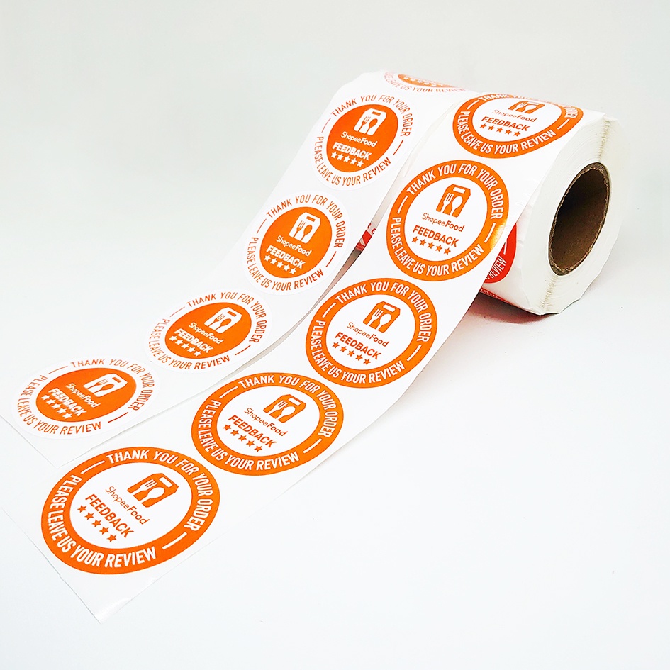 Thank You Shopee Food Review Feedback Label Sticker Greeting Tag Seal 4 ...