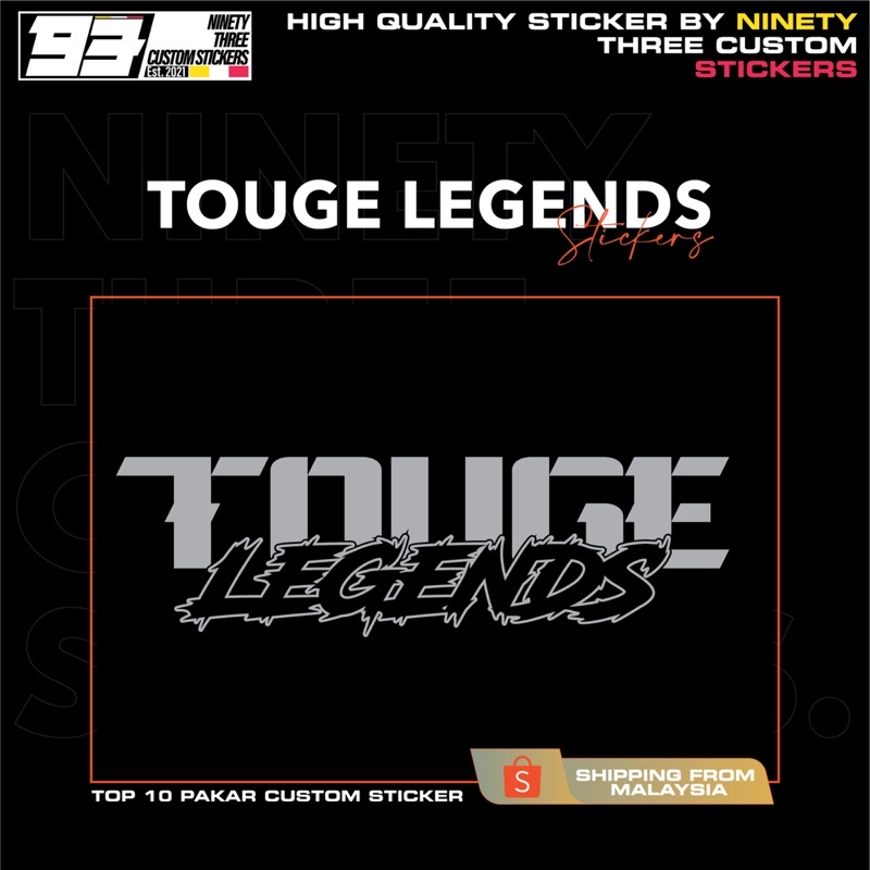 TOUGE LEGENDS STICKERS | Shopee Malaysia